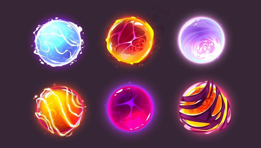 Magic power bolt and lightning energy ball Vector Image