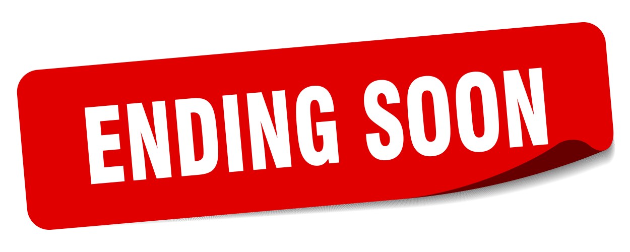 Ending soon sticker label Royalty Free Vector Image