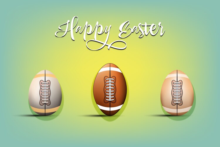 Happy easter eggs shaped football balls Royalty Free Vector