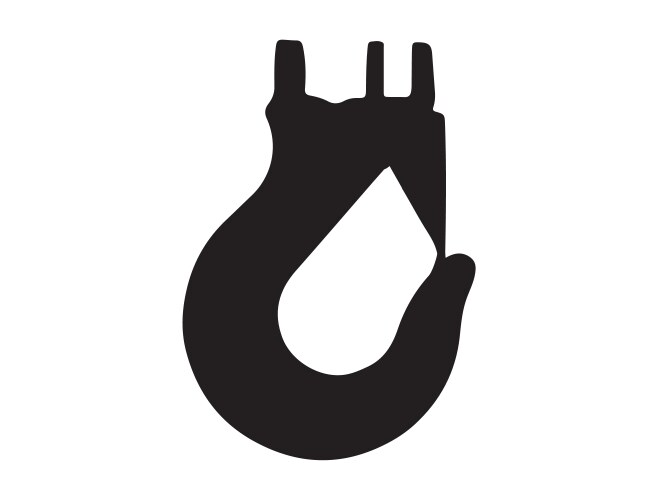 Lifting hook silhouette art Royalty Free Vector Image