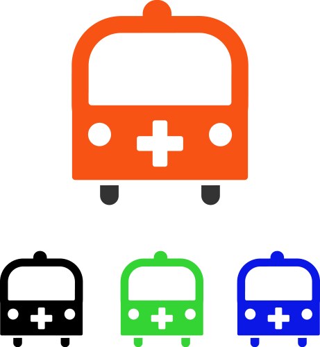 Cartoon bus icon set color car Royalty Free Vector Image
