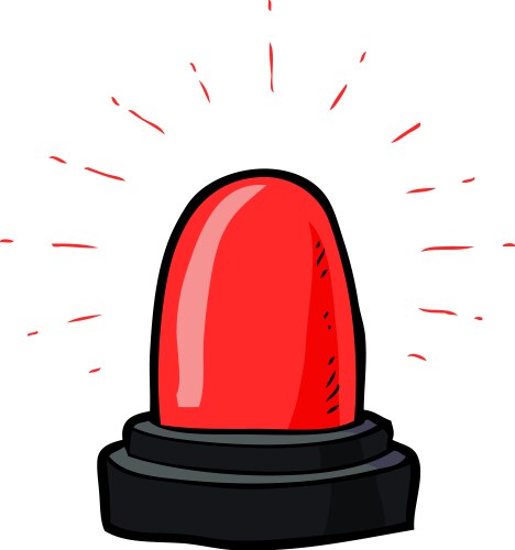 Siren red flashing emergency light icon Royalty Free Vector