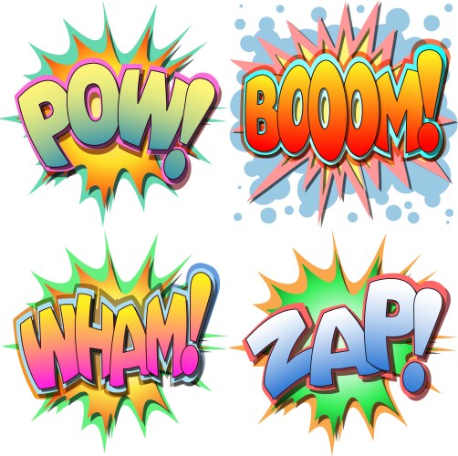 Comic book exclamations Royalty Free Vector Image