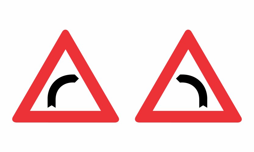 Turn left traffic sign Royalty Free Vector Image