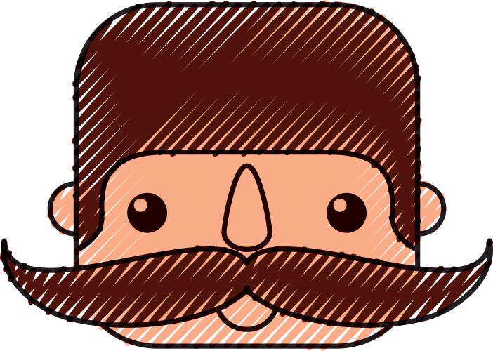 Happy mexican man profile cartoon image Royalty Free Vector