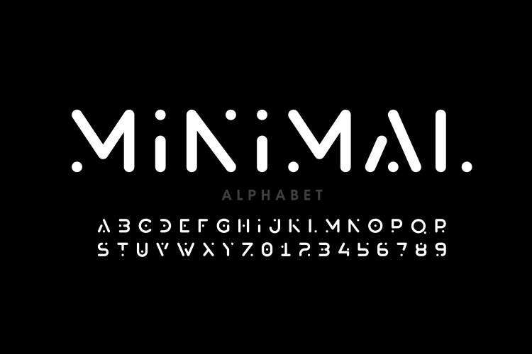 Minimal font - modern futuristic design Royalty Free Vector