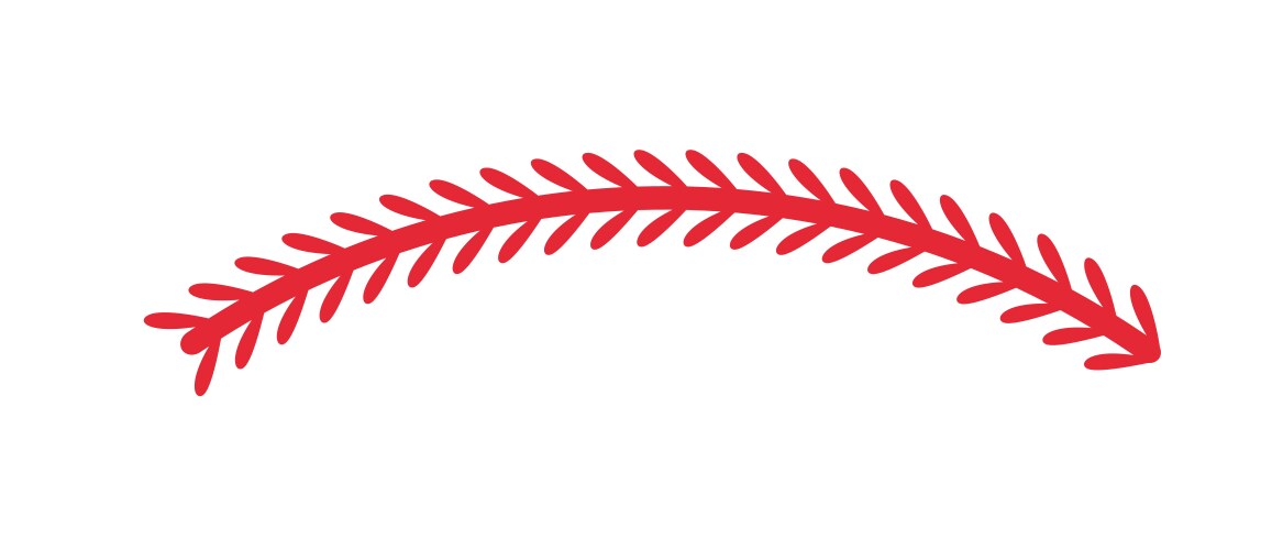 Red stitches of baseball stitch design Royalty Free Vector