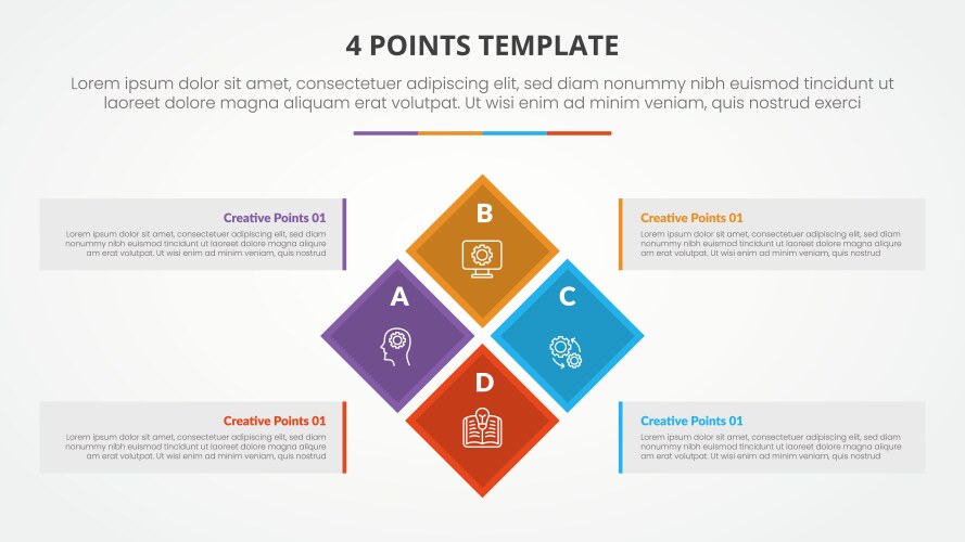 4 points stage list template infographic concept Vector Image