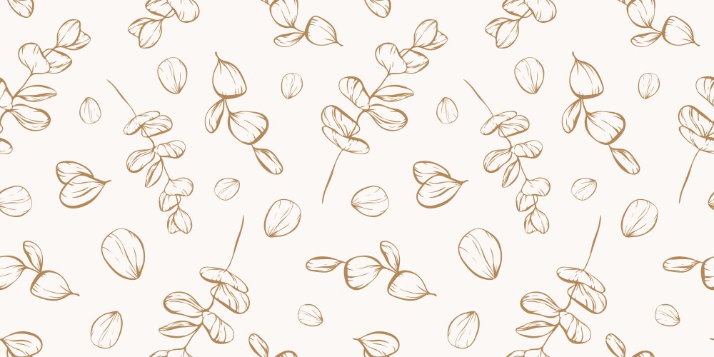 Botanical line seamless pattern of a eucalyptus Vector Image