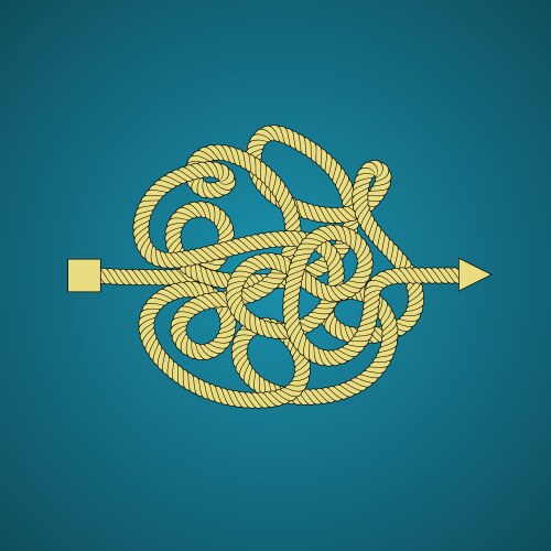 Confused complicated way as chaos or problem Vector Image