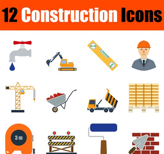 Construction icon set Royalty Free Vector Image
