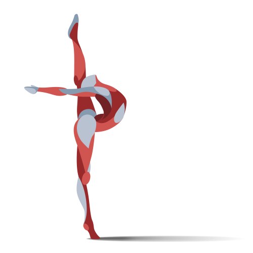 Trendy stylized movement curly gymnastics Vector Image