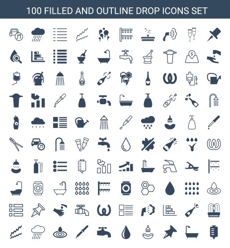 Drop icons Royalty Free Vector Image - VectorStock