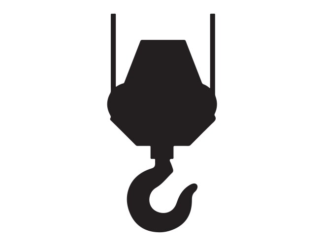 Lifting hook silhouette art Royalty Free Vector Image