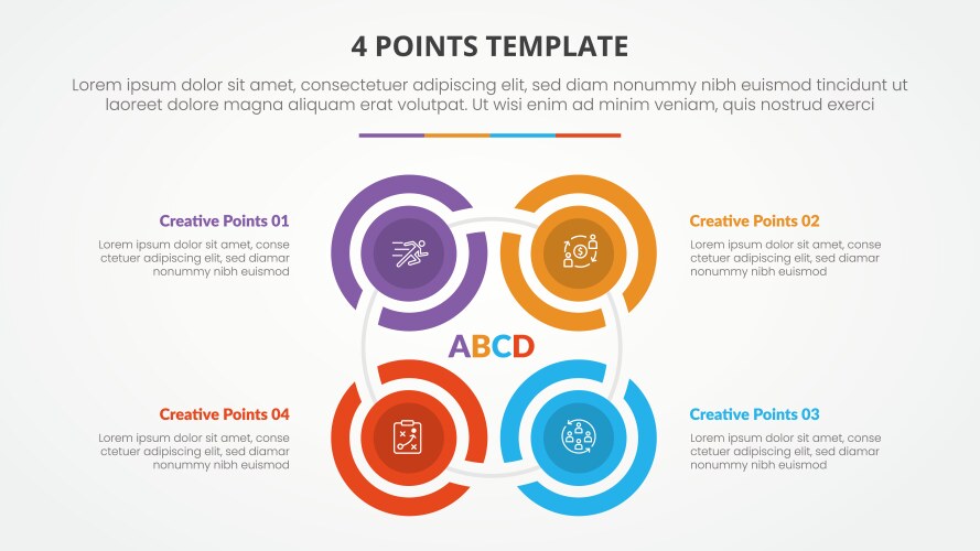 4 points stage list template infographic concept Vector Image