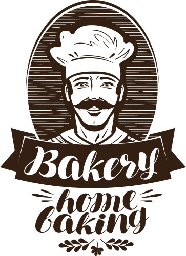 Bakery bakehouse logo or label baker Royalty Free Vector