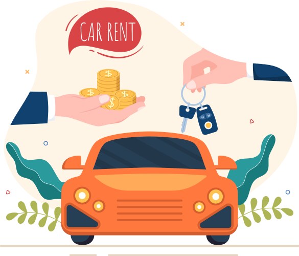 Car rental booking reservation and sharing using Vector Image