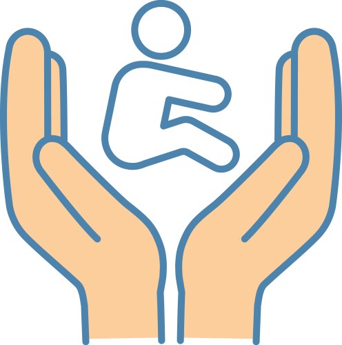Child rights rgb color icon Royalty Free Vector Image