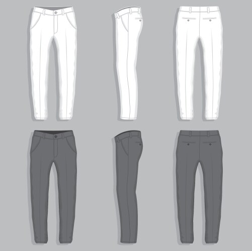 Set of classic trousers for men different color Vector Image