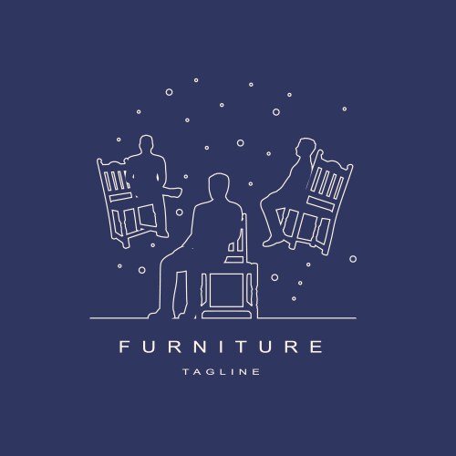 Woman sitting on a chair logo design isolated Vector Image