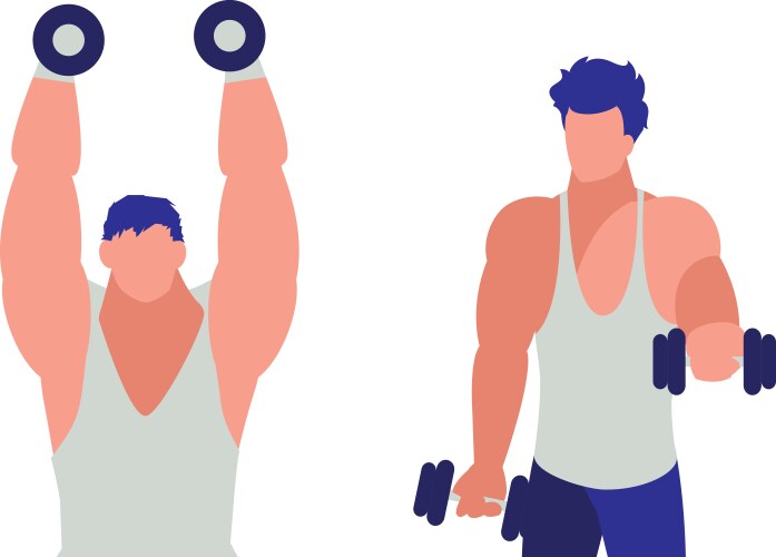 Athletic men weight lifting characters Royalty Free Vector