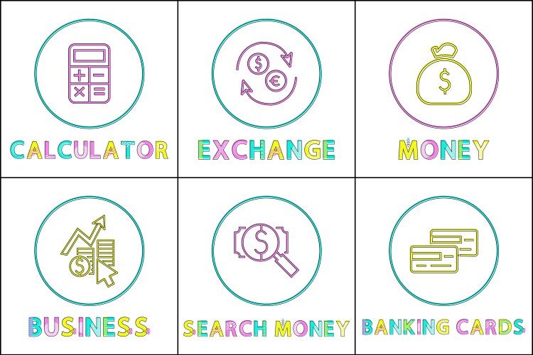 Shopping link payment and card icon money Vector Image