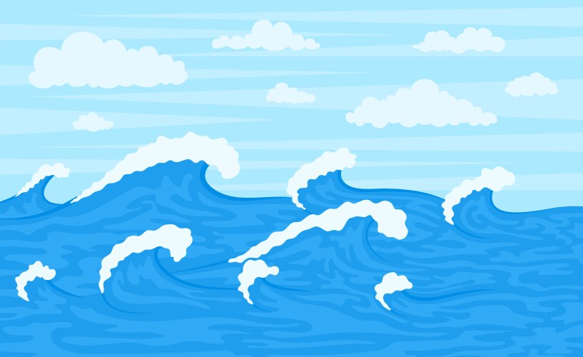 Cartoon sea underwater scene color background Vector Image