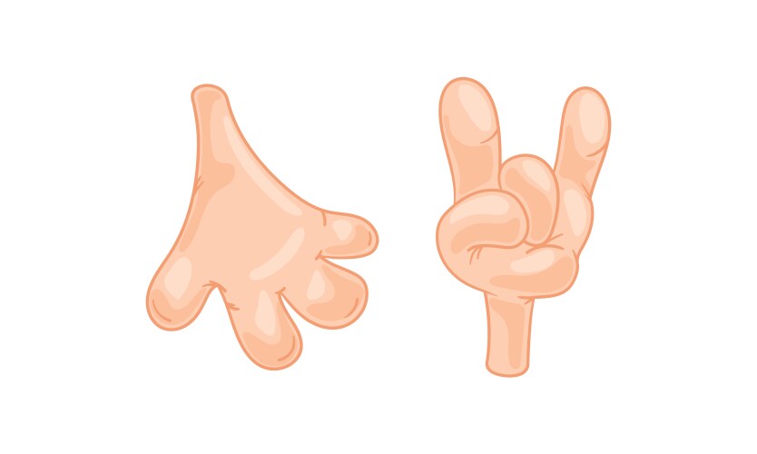Cartoon hands showing different gestures Vector Image