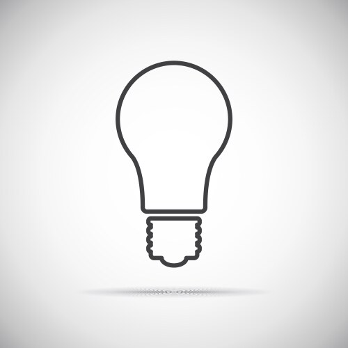 Light bulb outline icon on white background Vector Image