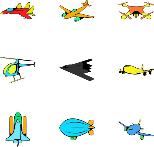 Colorful air balloon icon cartoon style Royalty Free Vector