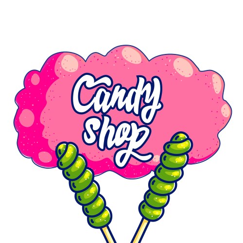 Candy shop hand drawn cartoon Royalty Free Vector Image