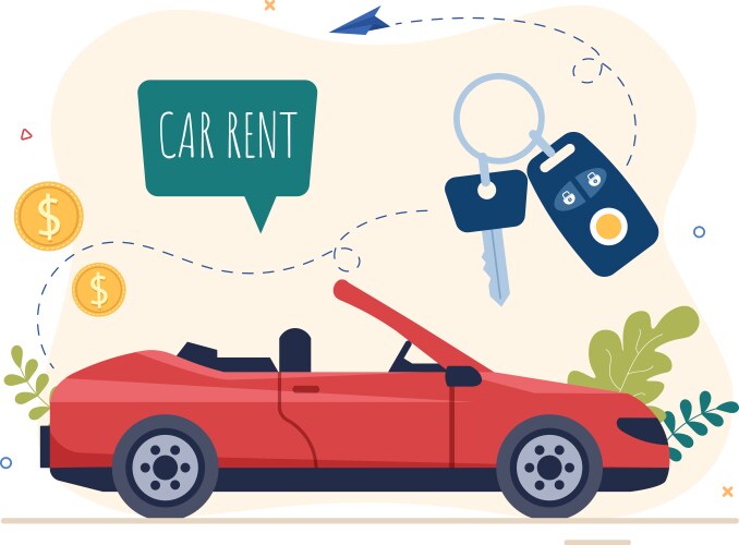 Car rental booking reservation and sharing using Vector Image
