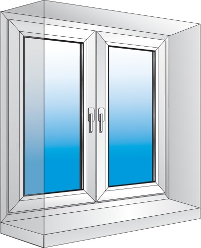 Double glazed window pvc plastic Royalty Free Vector Image
