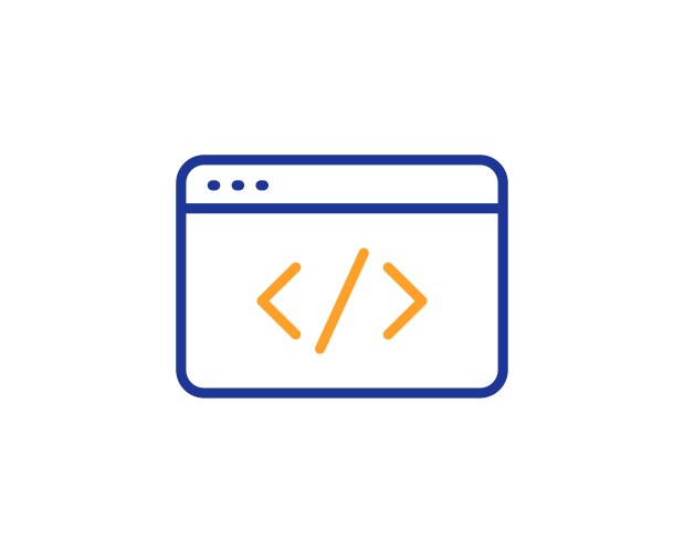 Seo script line icon web programming sign Vector Image
