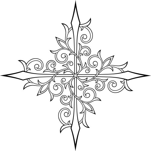Stylized victorian gothic ornamental cross Vector Image
