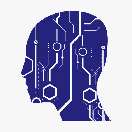 Creative head abstract circuit technology Vector Image