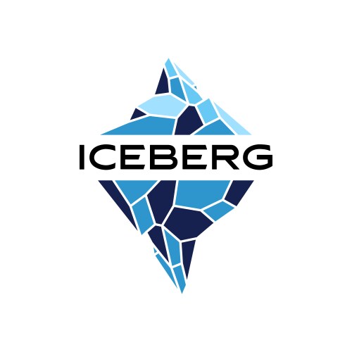 Iceberg logo geometric on dark blue background Vector Image