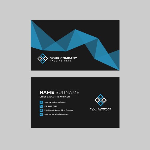 Professional two sided business card template Vector Image