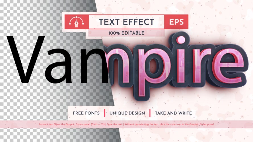 Bloody - editable text effect font style Vector Image