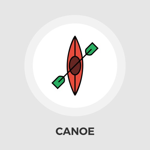 Boy is wearing the helmet and stabilize canoe Vector Image