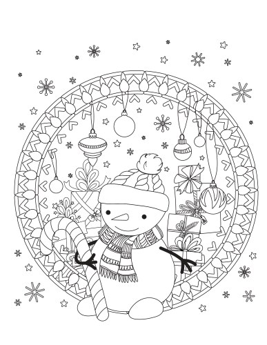 Christmas coloring page Royalty Free Vector Image