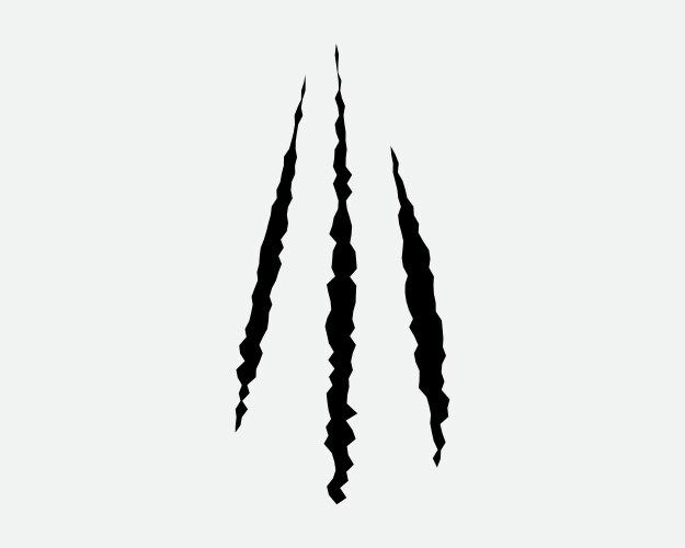 Claws scratches animal monster mark design Vector Image