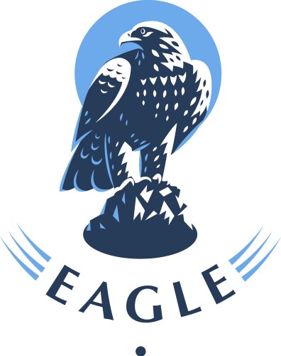Eagle with emblem Royalty Free Vector Image - VectorStock