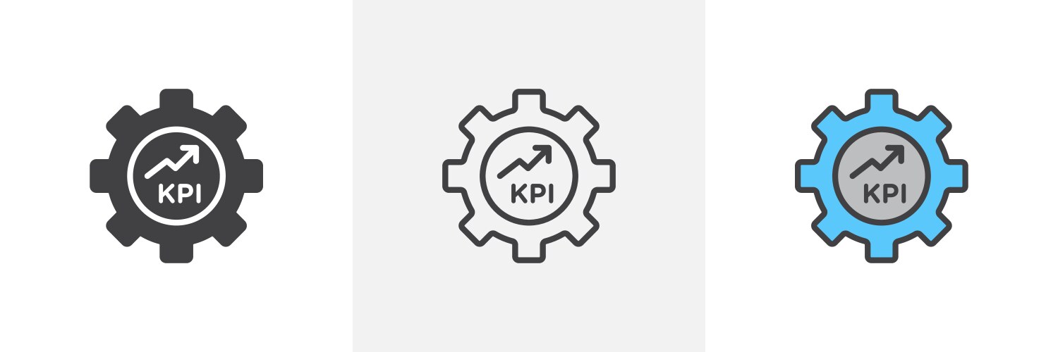 Kpi icon set on white background Royalty Free Vector Image