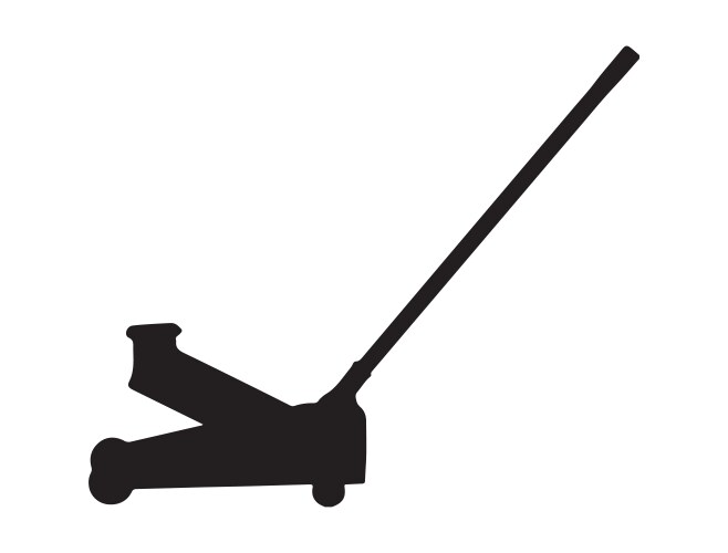 Lifting jack silhouette art Royalty Free Vector Image