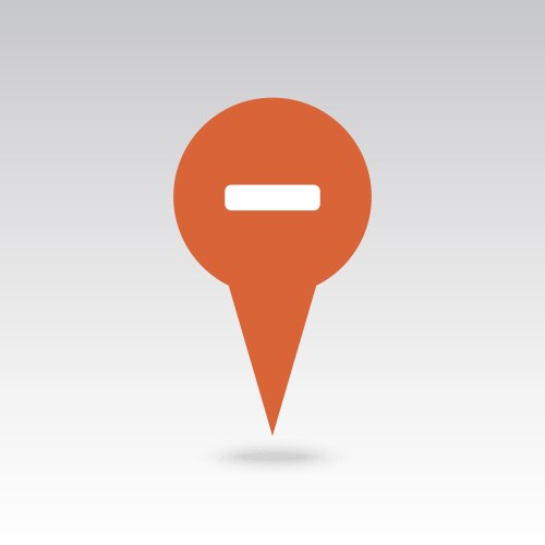 Minus pin map icon pointer markers Royalty Free Vector Image