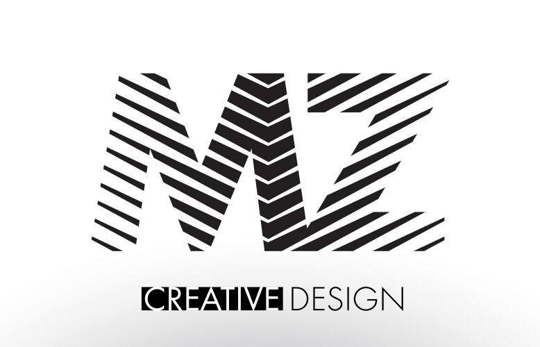 Zn z n letter logo with zebra lines texture Vector Image