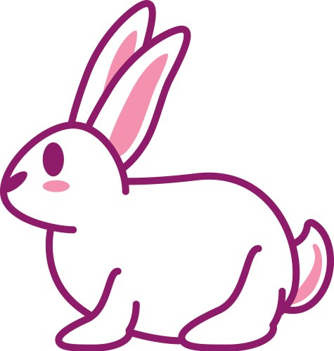 Cute little pink rabbit cartoon isolated style Vector Image