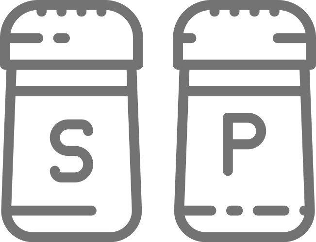 Sachet salt line icon Royalty Free Vector Image