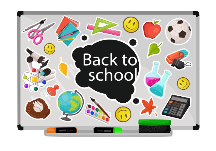 School objects collection Royalty Free Vector Image